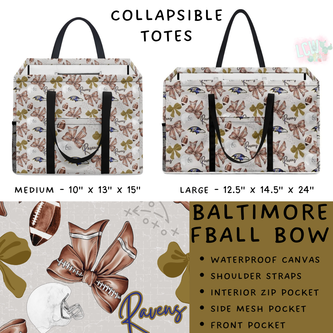 Batch #361 - Football Collapsible Totes - Closes 6/25 - ETA late Augus