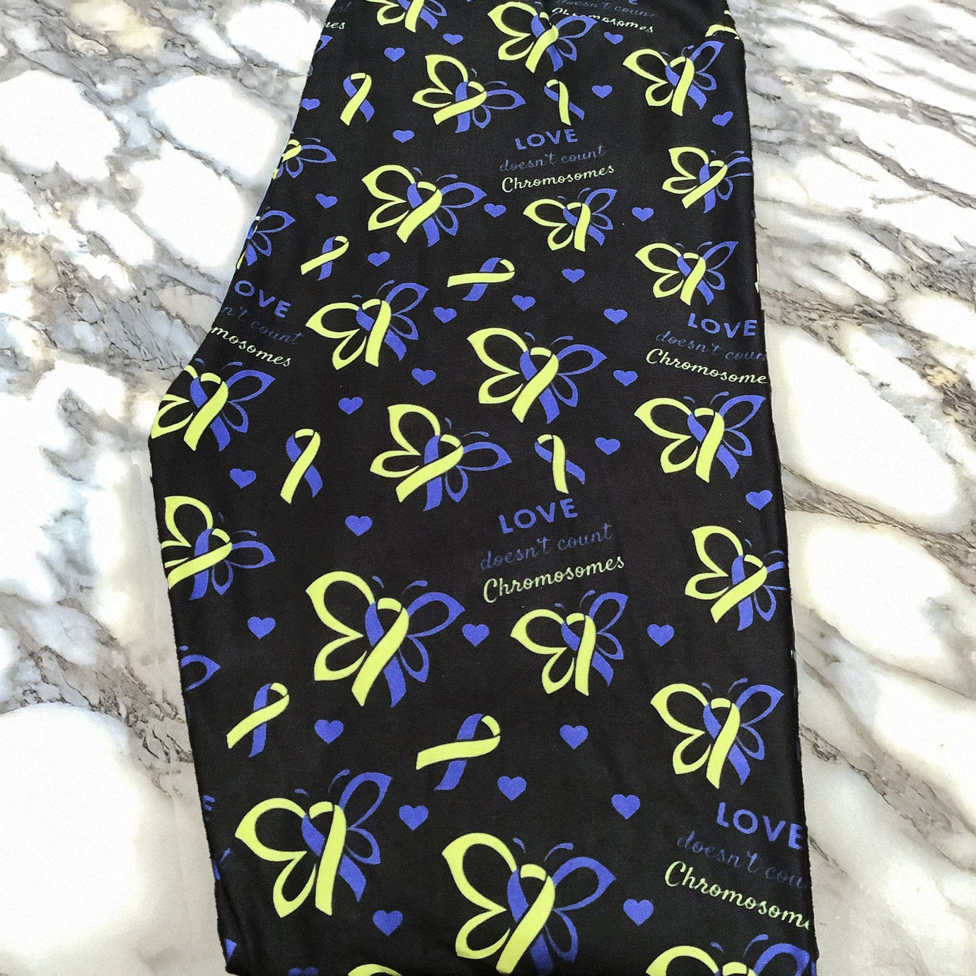 Love Doesn't Count Chromosomes - Yellow & Blue Ribbon Awareness Print ...